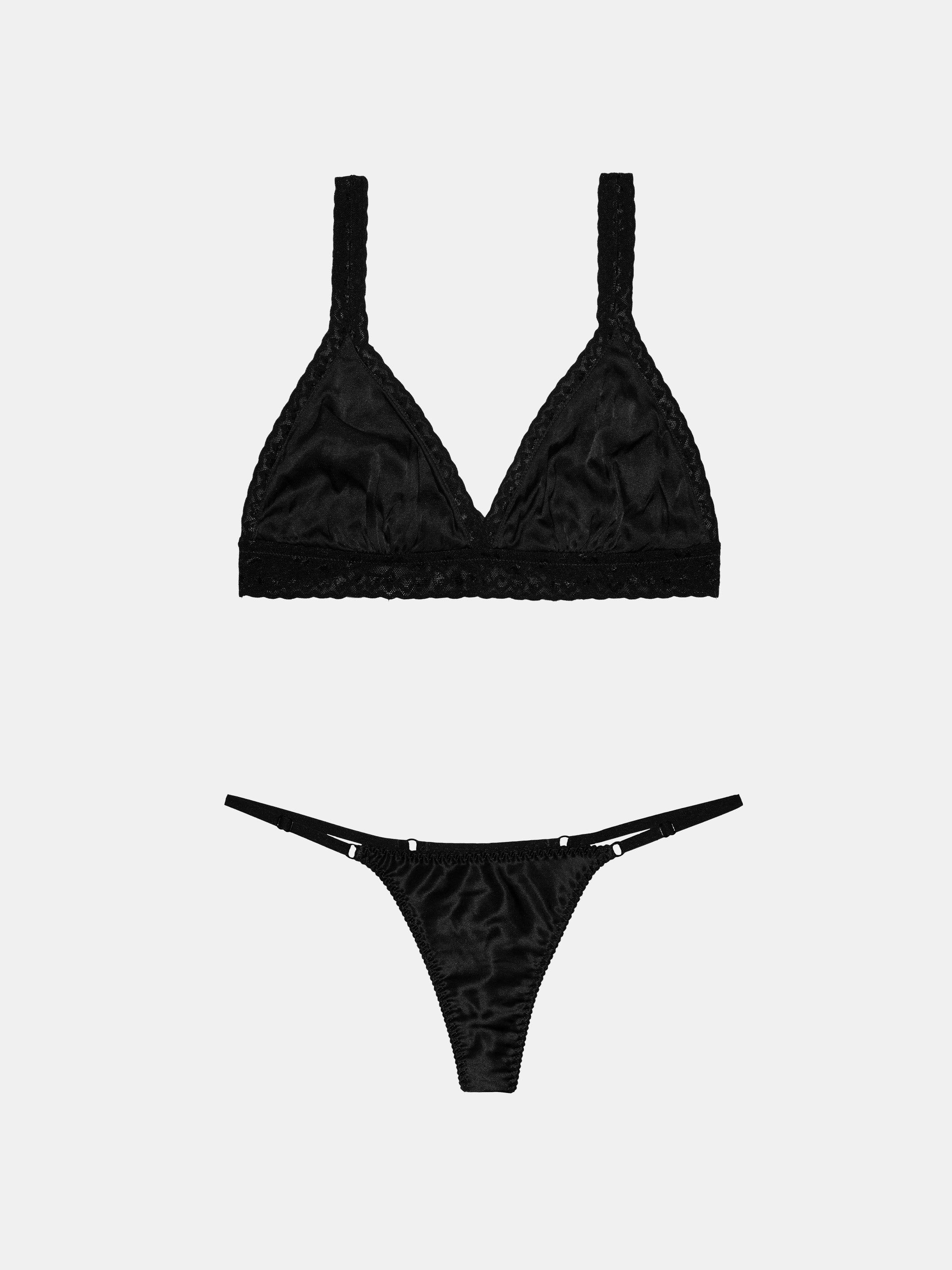 Silk G String + Bow Bralette – Lace Laboratory