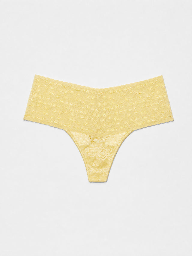 High Waist Thong - Lemon Sorbet - Premium Lace Underwear | Lace Laboratory