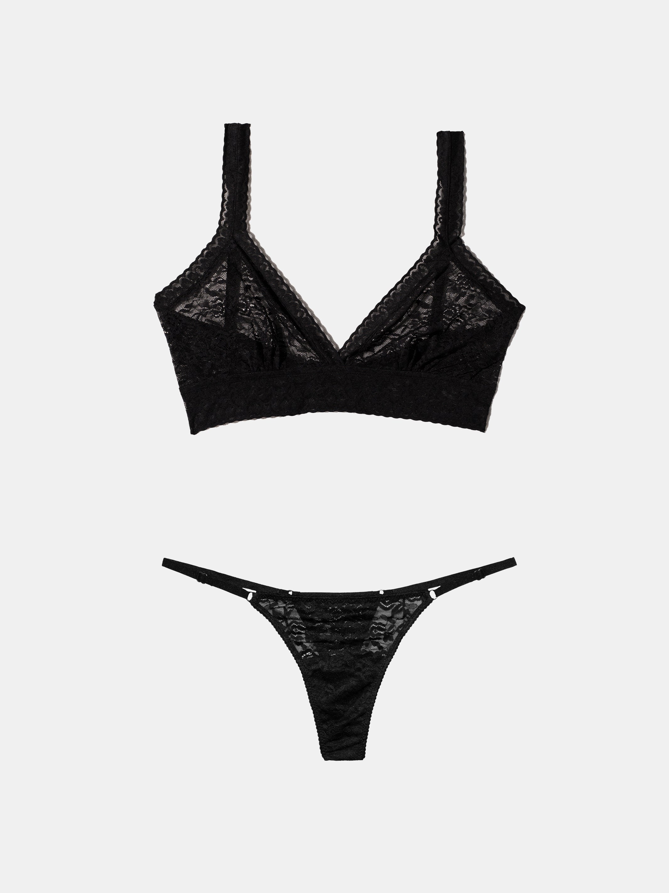 G String + Bralette Liquorice Therapy - Premium Lace Set | Lace Laboratory