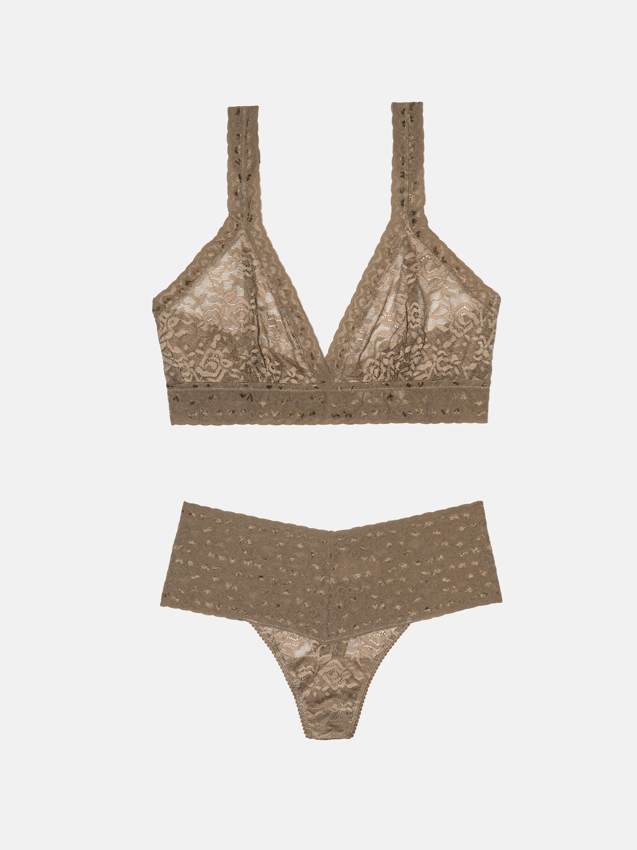 High Waist Thong + Lace Bralette - Terra – Lace Laboratory